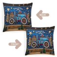 20"x20" Cushion Covers Wooden Christmas Farm Tractor Pattern Decorative ...