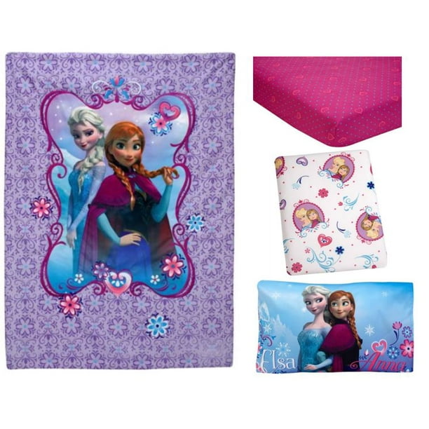Disney Frozen Elsa & Anna 4-Piece Toddler Bedding Set - Walmart.com