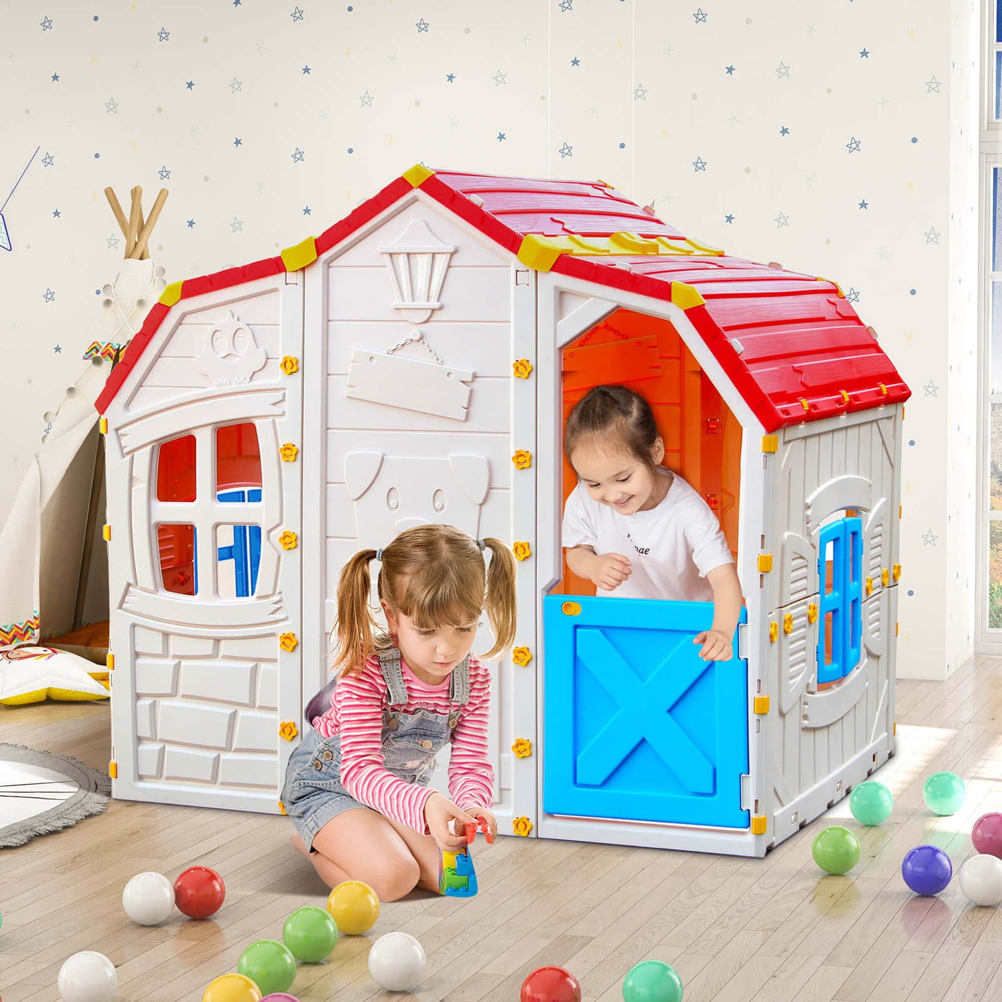 Costway Kids Playhouse Realistic Cottage Playhouse Thailand | Ubuy