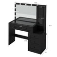 43'' Farmhouse Makeup Vanity Desk with Charging Station, Big Modern ...