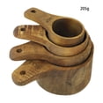 1 Pack Natural Wooden Measuring Cup Hanging Hole Design for Dry Liquid ...