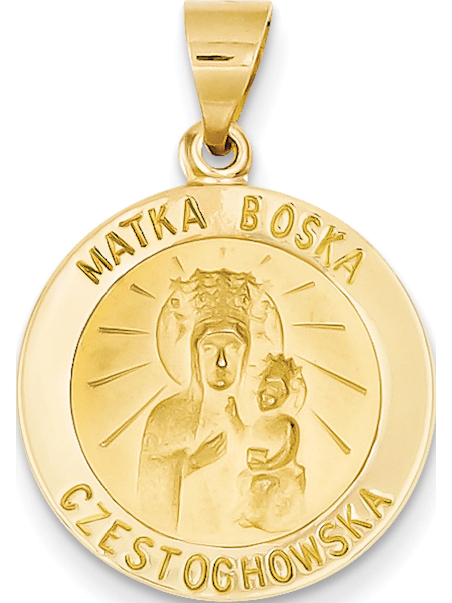 Designer 14K Yellow Gold Polished And Satin Matka Boska Czestochowska ...