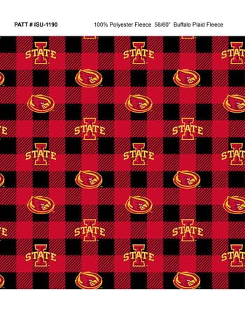 Iowa State Buffalo Plaid Fleece Crafting Fabric, by the yard - Walmart.com