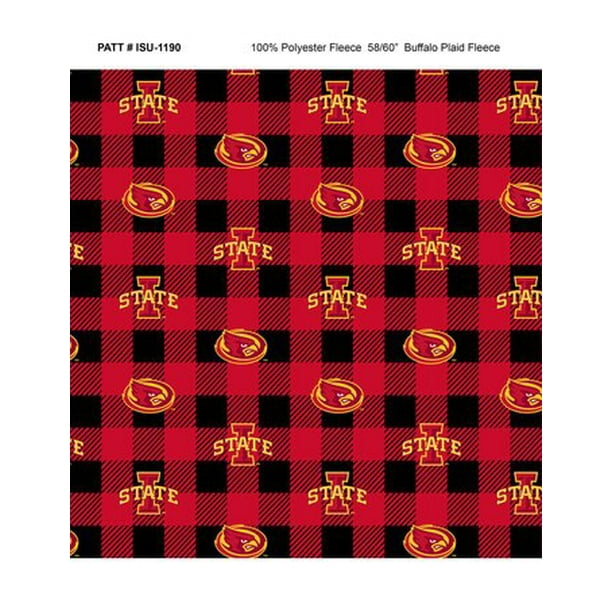 Iowa State Buffalo Plaid Fleece Crafting Fabric, by the yard - Walmart.com