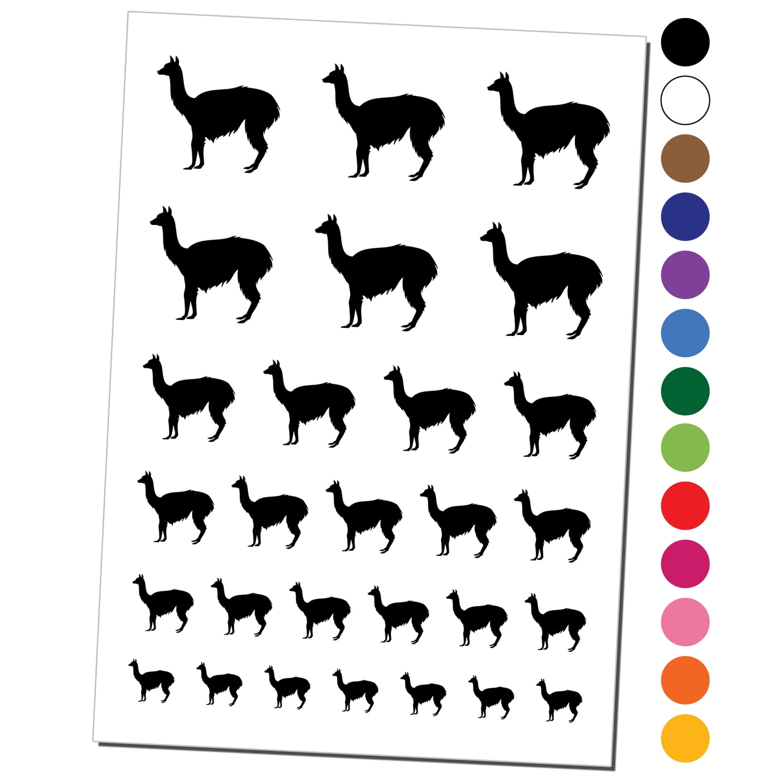 Llama Solid Water Resistant Temporary Tattoo Set Fake Body Art ...
