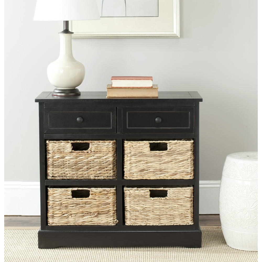 Safavieh Herman 2-Drawer Storage Unit with 4 Wicker Baskets - Walmart ...
