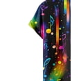 Color fluorescent music note pattern 3D printed men's shirt casual ...