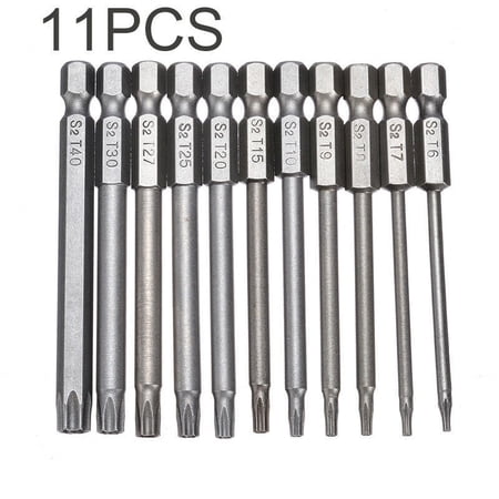 SHARKDOOK Set of 11 Long Torx Bits for Screwdrivers and Electric ...