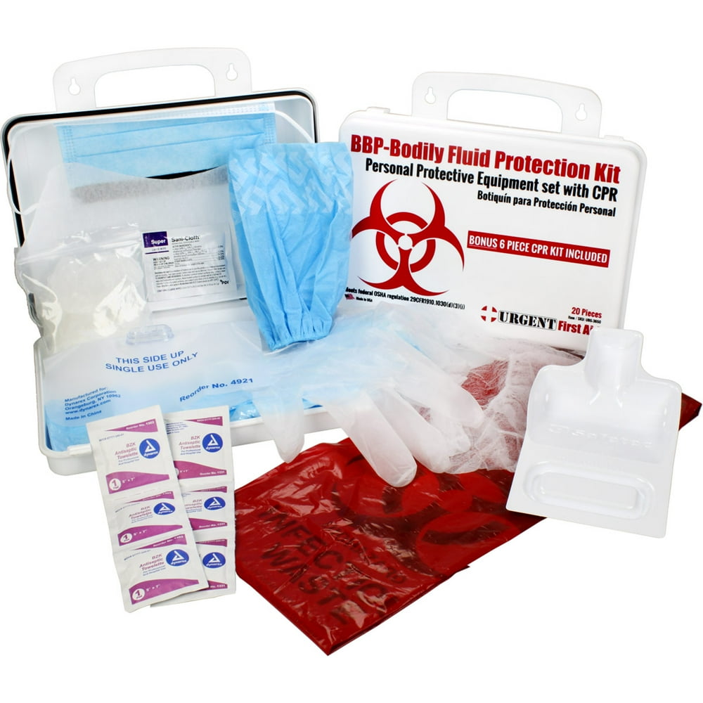 20 Piece OSHA Personal Protection and Bloodborne Pathogen Kit with ...