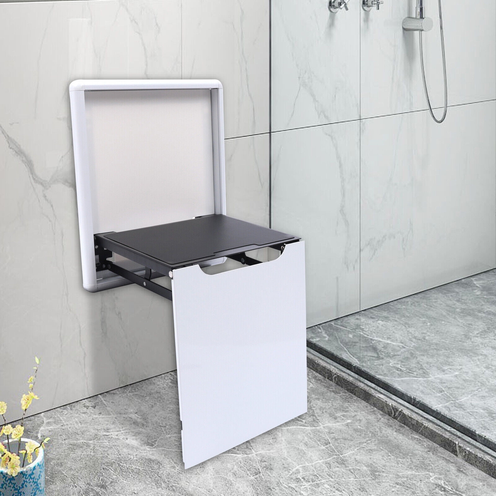 Wall Mounted Foldable Stool Bathroom Shower Seat Load-Bearing Chair ...