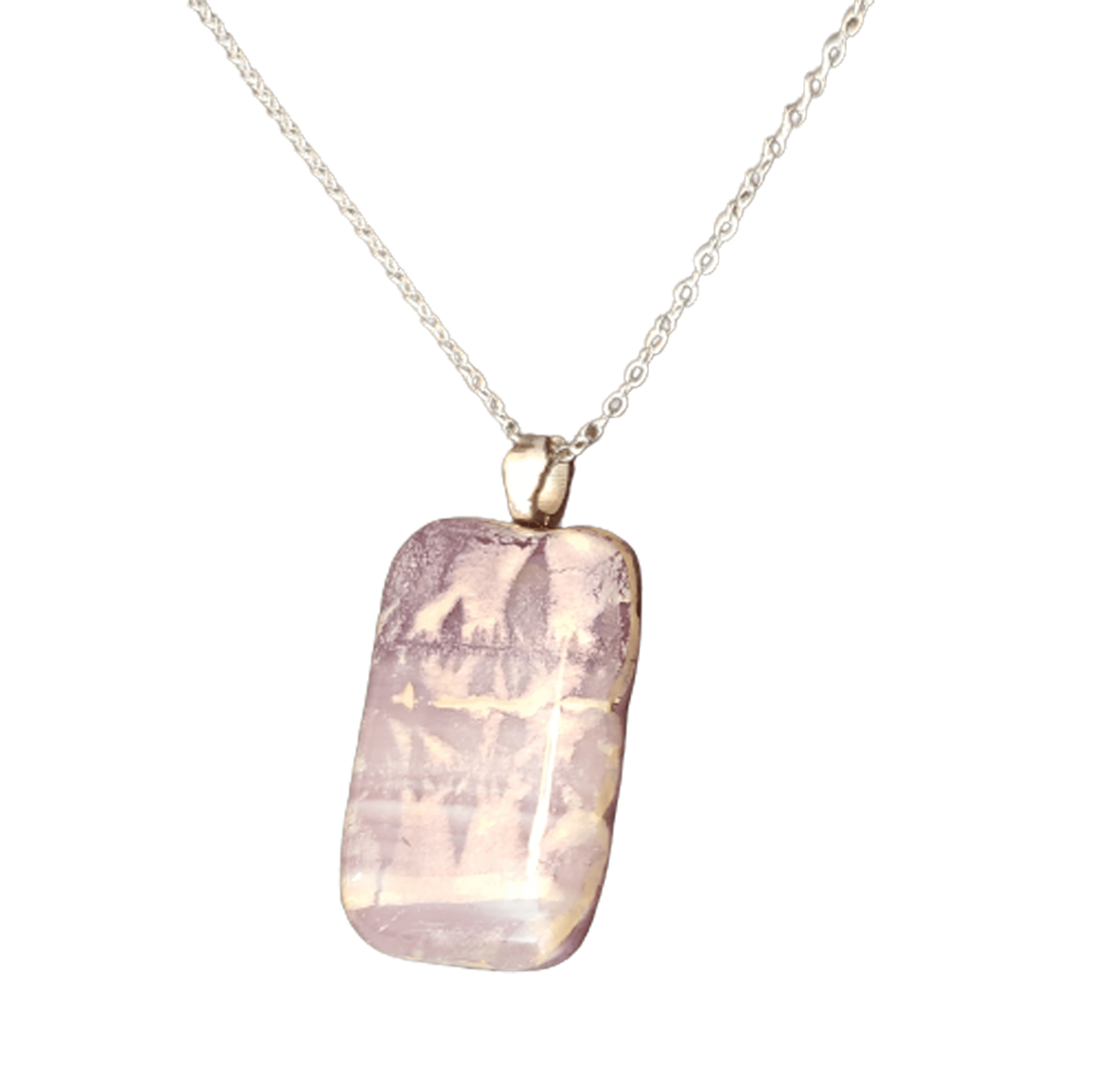 Fused Stained Glass Pendant Necklace - Purple and Pink Glass Lace ...