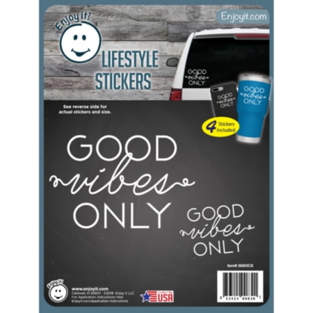 Enjoy It Lifestyle Stickers, Good Vibes Only, 4 pack Car Decals ...