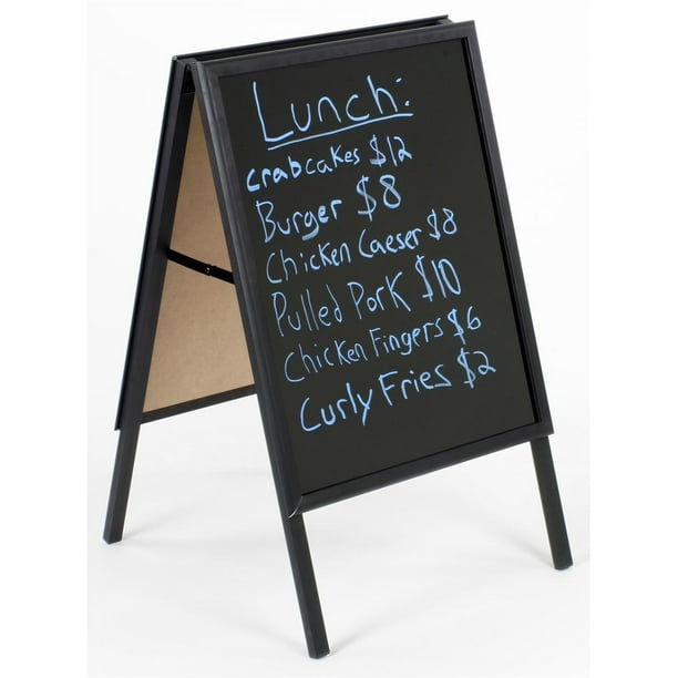 Menu Board Black Polish Aluminum A-Frame with 21-1/2”w x 27-1/2”h ...