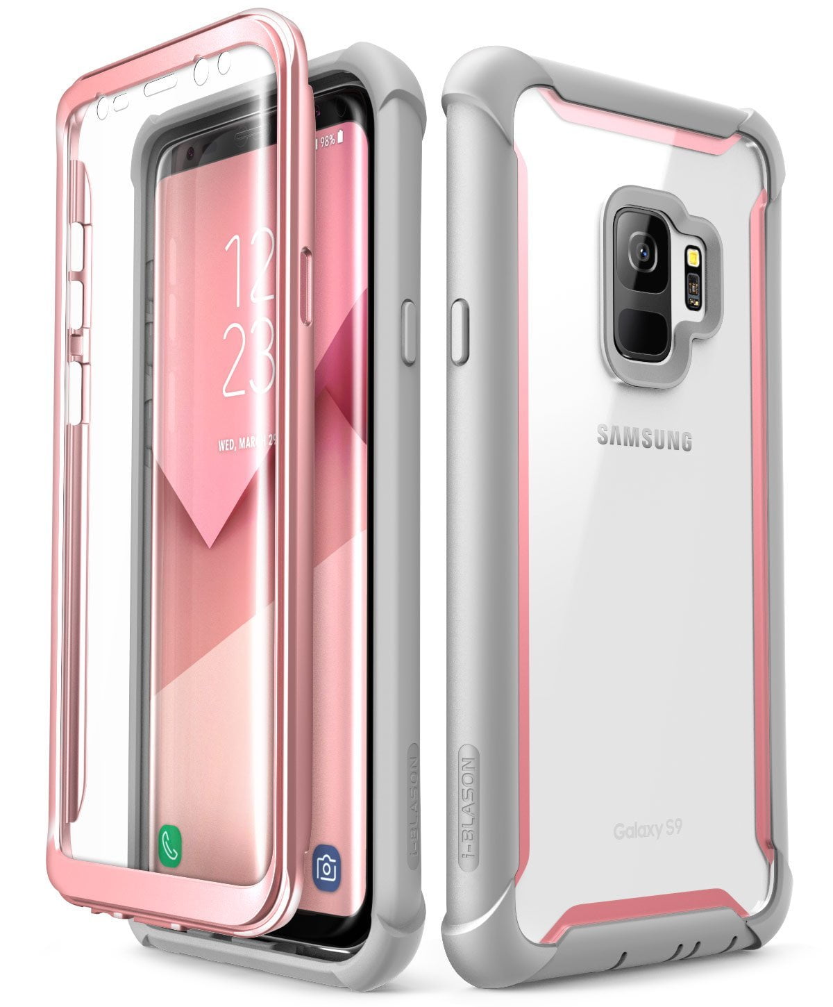 Samsung Galaxy S9 case, i-Blason Ares Full-body Rugged Clear Bumper ...