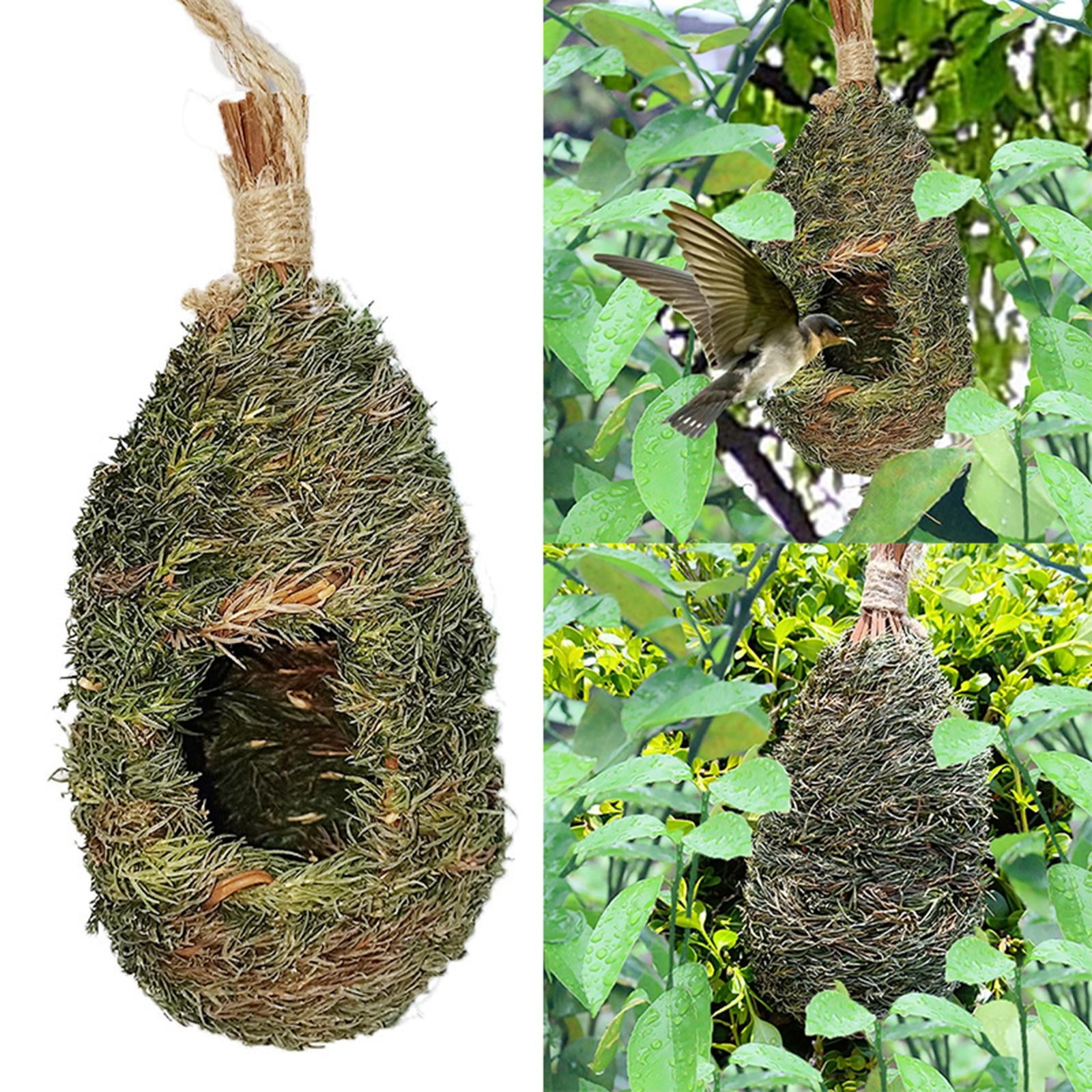 Outdoors Parrot Bird Nest Grass Hand Woven Birdhouse Chickadee & Bird ...