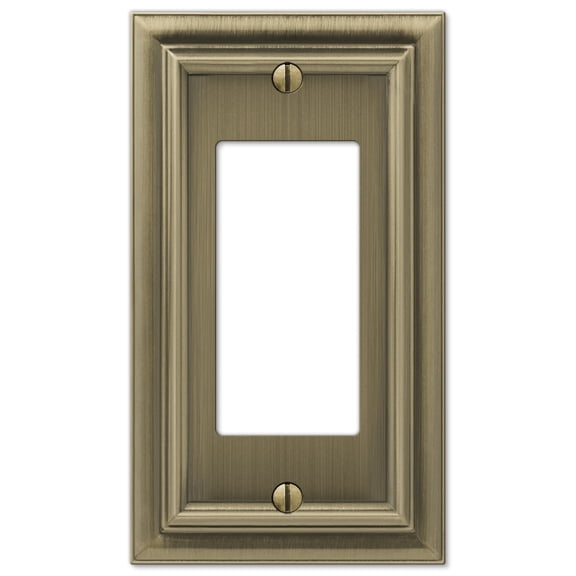 Amerelle 94DBB Continental Wallplate, 1 Duplex, Cast Metal, Brushed ...