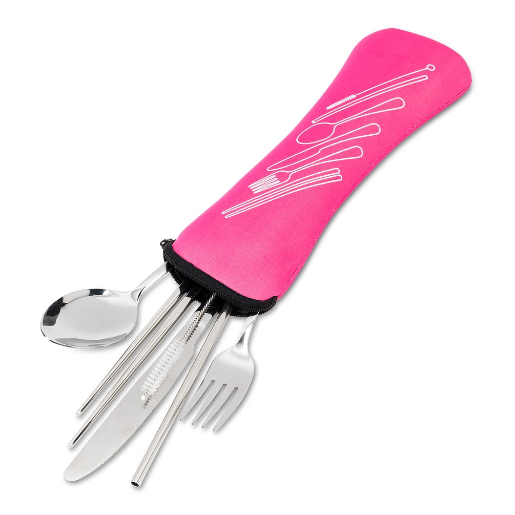 Set of 2 Cutlery Set in a Case 7 Pieces - Walmart.com
