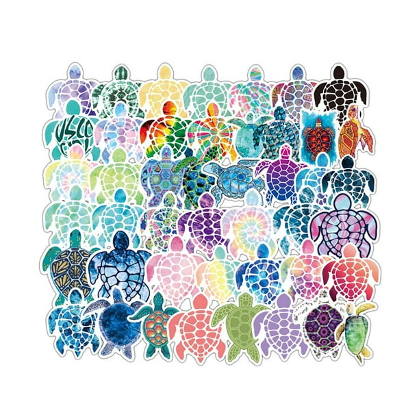 WJSXC 50PC New Turtle Sticker Luggage Notebook Water Glass Sticker ...