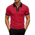 Avirosel Men's Casual Polo Shirts Classic Short Sleeve Golf Solid ...