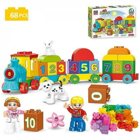 Train Big Blocks: Learning And Counting Train Set Building Kit And Educational Toy For 2-5 Year ...