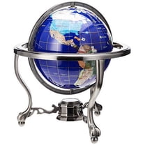 Unique Art 10-Inch Tall Table Top Blue Ocean Gemstone World Globe with ...