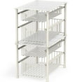 SimpleHouseware 2 Tier Stackable Storage Bin, Sliding Basket Drawer ...