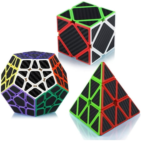 Rubik's Cube Gift Set Pyraminx + Megaminx + Skewb Speed Carbon Fiber ...