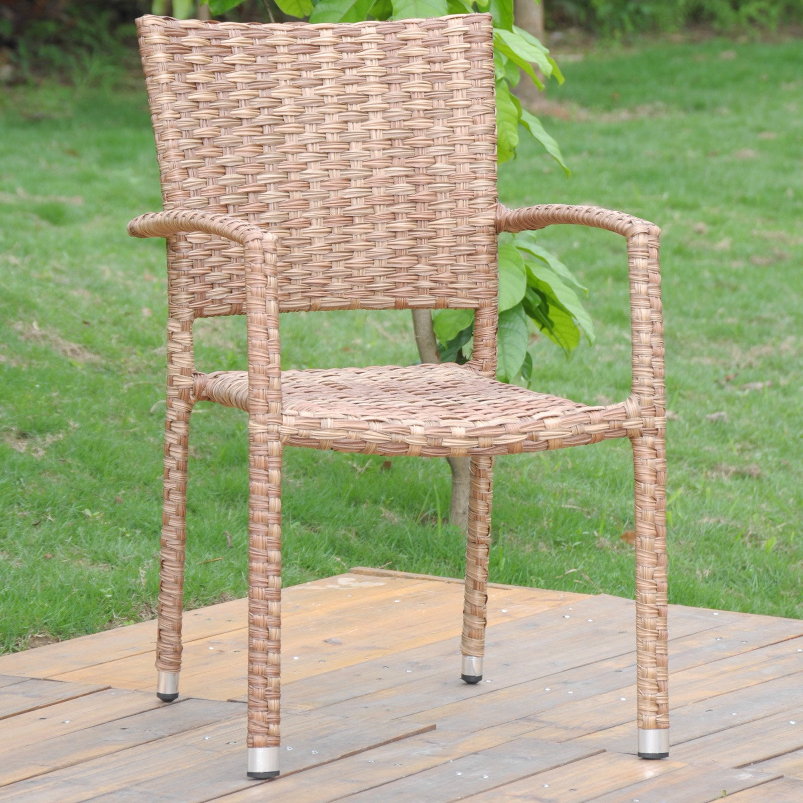 Ibiza Resin Pandan Aluminum Square Back Dining Chair (Set of 4 ...