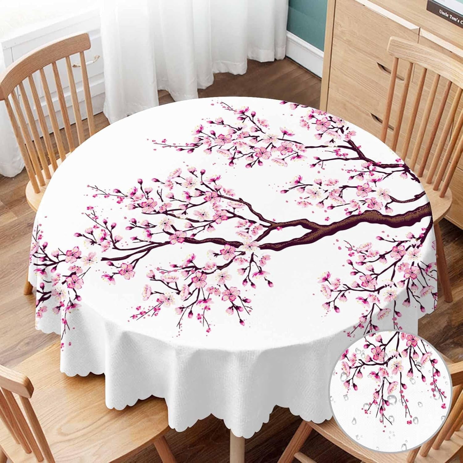 Click here for Flodedl Round Tablecloth 60 Inch Cherry Tree Table... prices