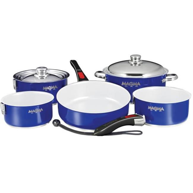 A10-366-CB Magma 10-Piece Gourmet "Nesting" Cobalt Blue Cookware Set ...