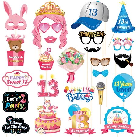 Jiudigo Kids Birthday Party Fully Assembled Birthday Photo Booth Props ...