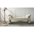 Jocelyn Tufted Roll Arm Entryway Bench, Sky Neutral - Walmart.com