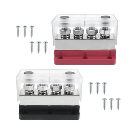 DYNWAVECA 2 Pieces 600A Bus Bar 4 Post Distribution Block 12V-48V ...