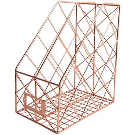 JUSTDOLIFE Wire File Holder Simple 2-Slot Magazine Organizer File ...