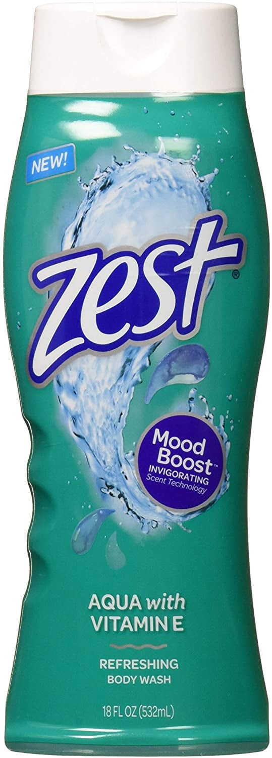 Zest Hydrating Body Wash Aqua 18 oz (Pack of 6) - Walmart.com