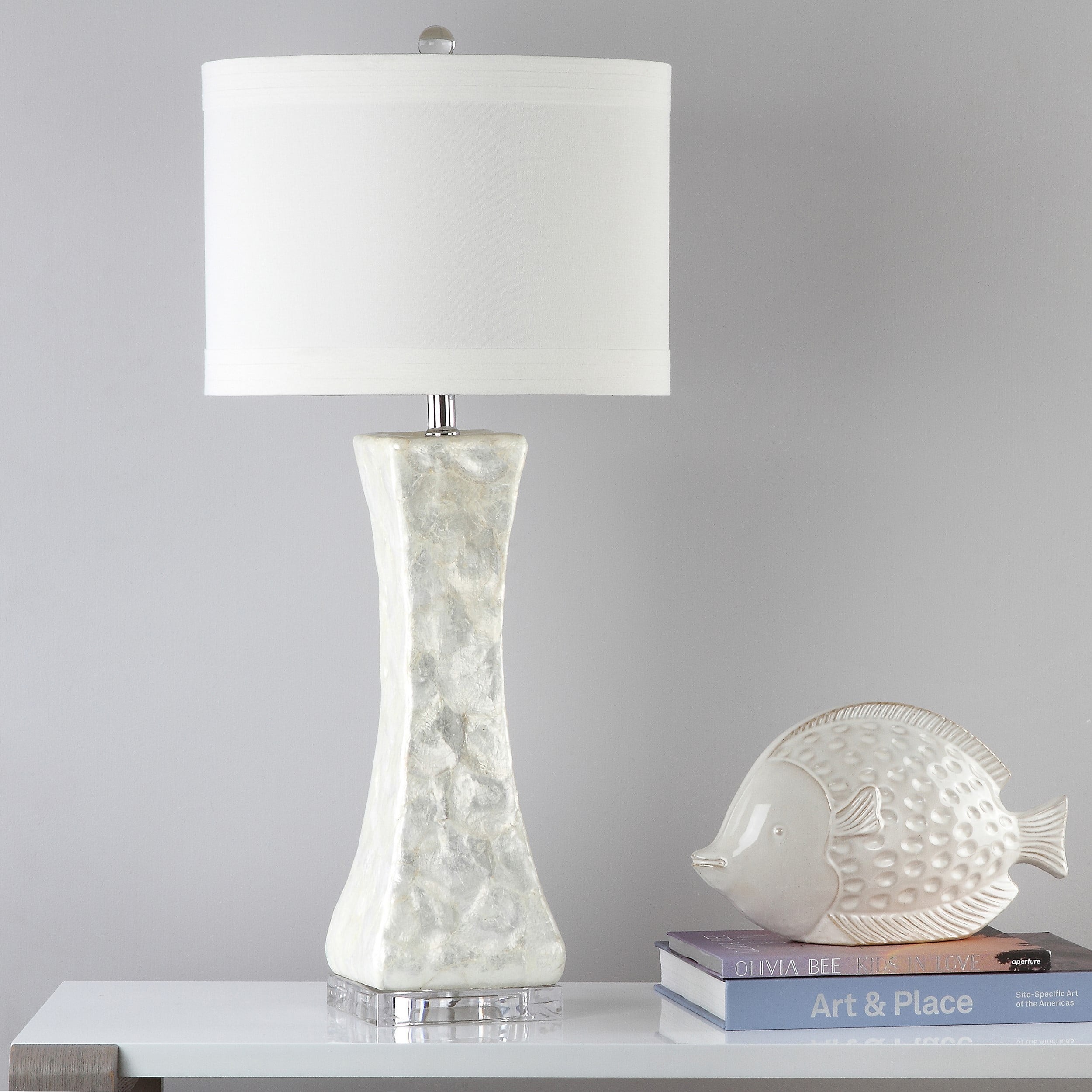 Safavieh Shelley 30-Inch High Concave Table Lamp, White - Walmart.com