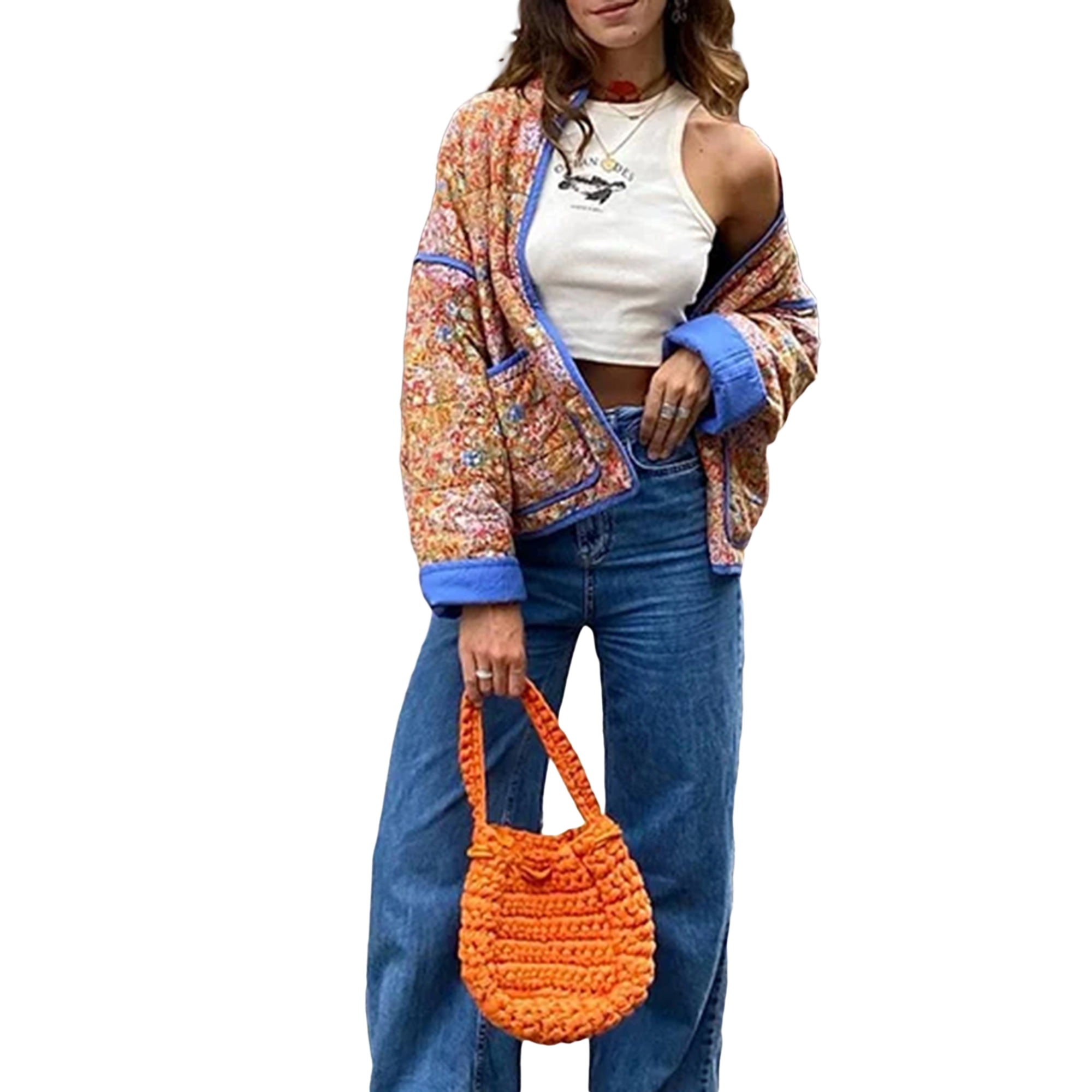 Click here for Gupgi Women Short Puffer Jacket Vintage Floral Qui... prices