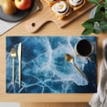Blue Modern Art Placemats Set of 4 White Blue Art Place Mats Indoor ...