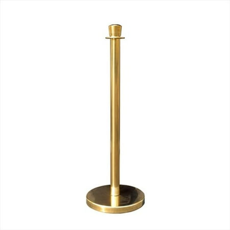 VIP Crowd Control 1605 12 in. Flat Base Taper Gold Stainless Steel Post ...