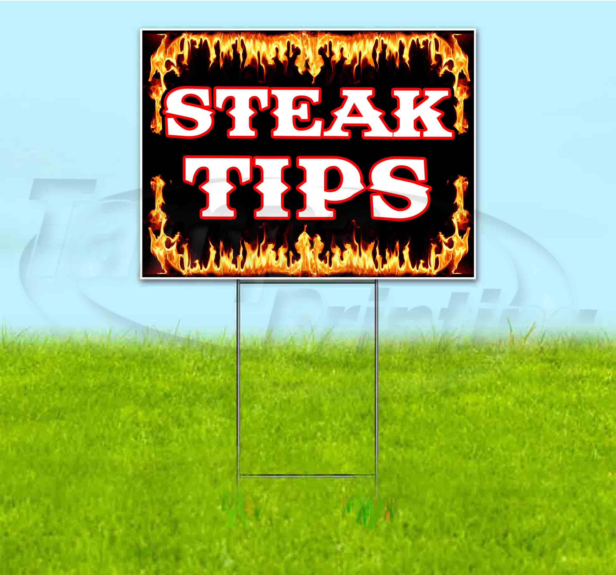 Steak Tips (18" x 24") Yard Sign, Includes Metal Step Stake - Walmart.com