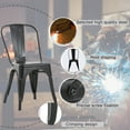 FDW Stackable Metal Dining Chairs Set of 4, Indoor/Outdoor Trattoria ...