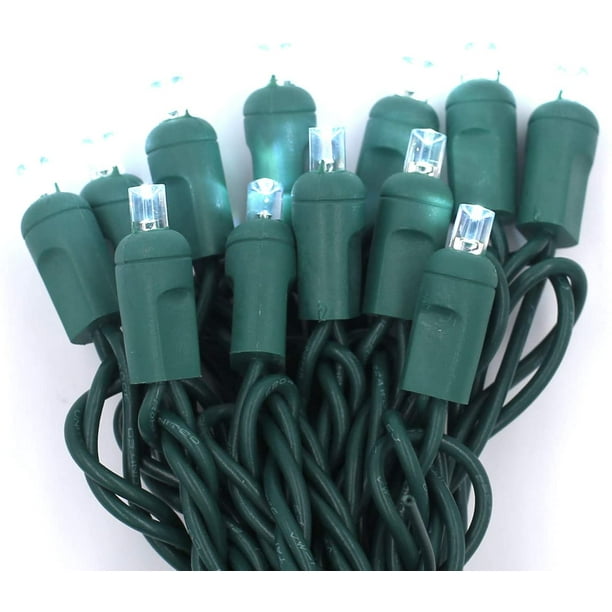 50 Count Mini LED Christmas Lights 5MM Conical Wide Angle String Lights ...