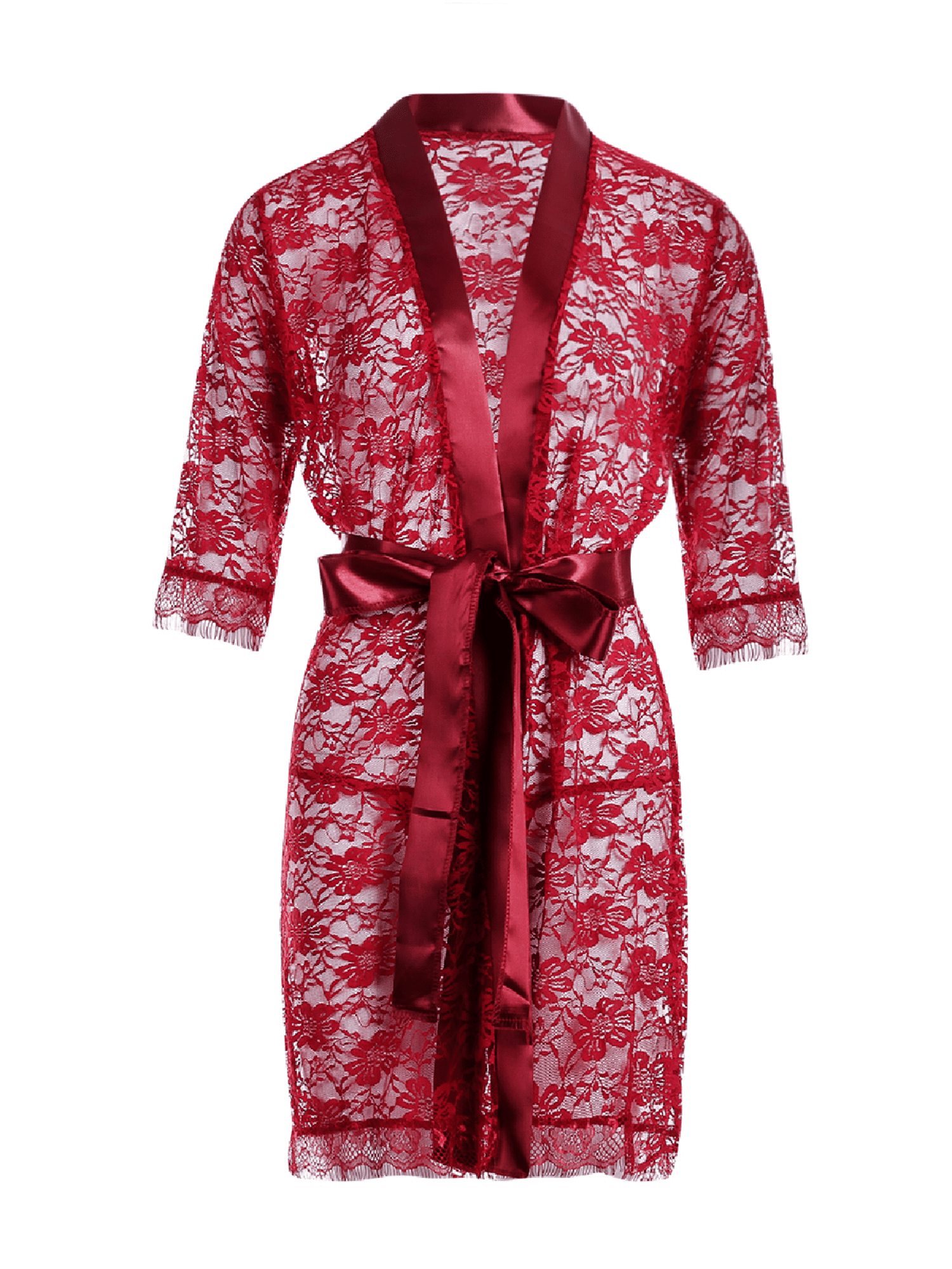 Inevnen Women Sleepwear Sets Sheer Mesh Nightgown Floral Lace Robes ...