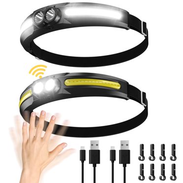 2-PACK Headlamp Flashlight, 1100 Lumen Ultra-Light Bright LED ...