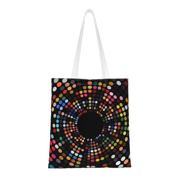 DouZhe Reusable Grocery Bags, Psychedelic Spotty Points Lightweight ...