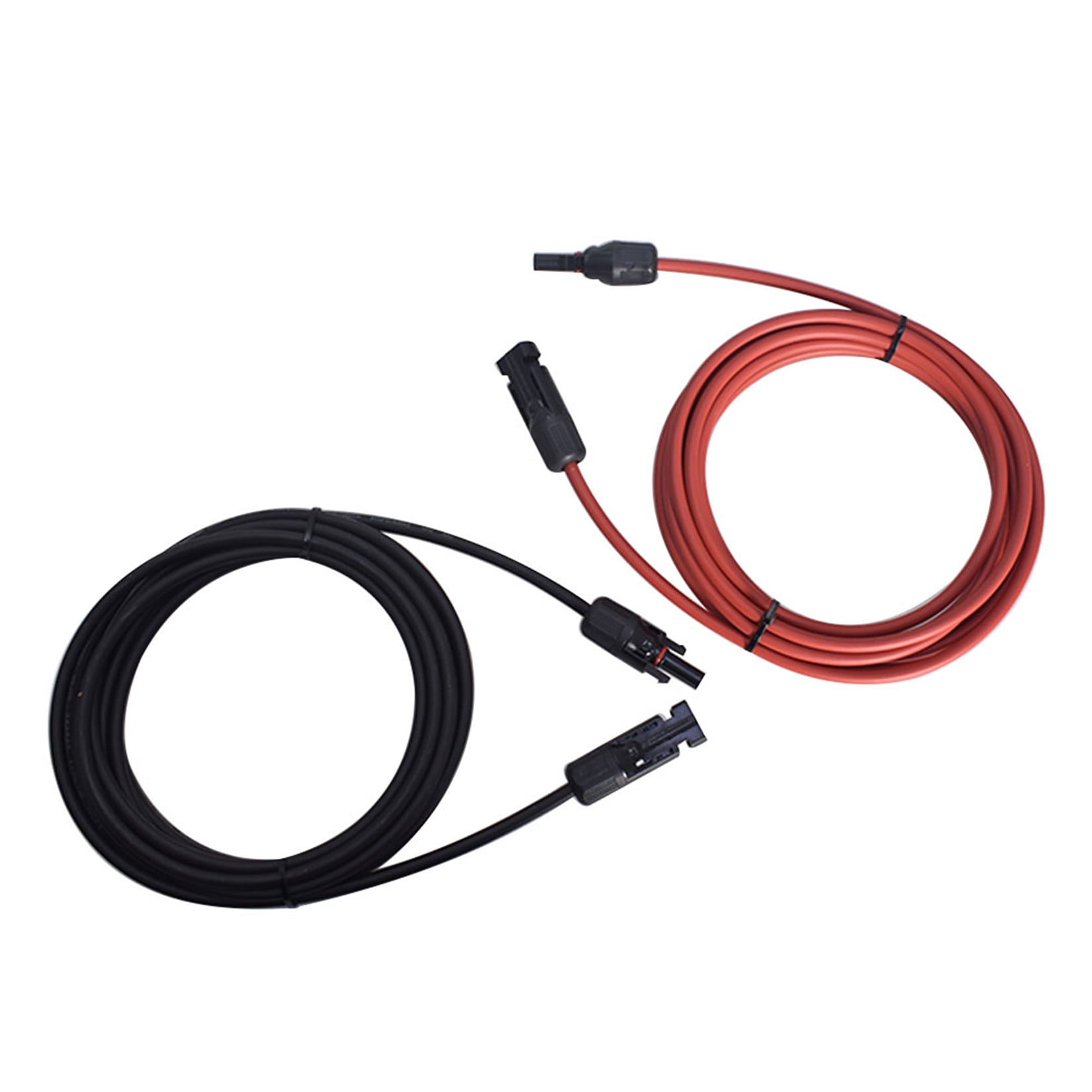 findmall 15FT 12AWG Black + Red 12 Gauge Solar Panel Extension Cable ...