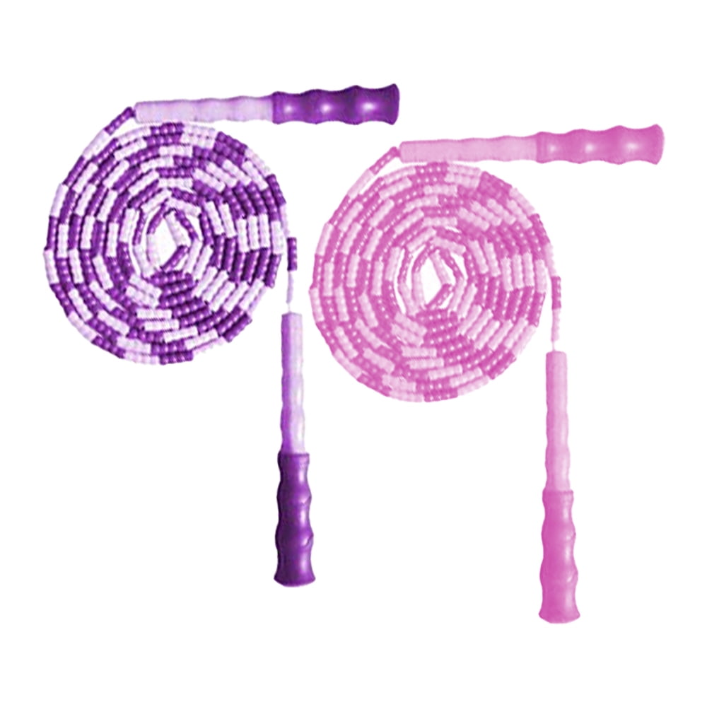 [2 Pack] Adjustable Length Tangle-Free Segmented Beaded jump Rope for ...