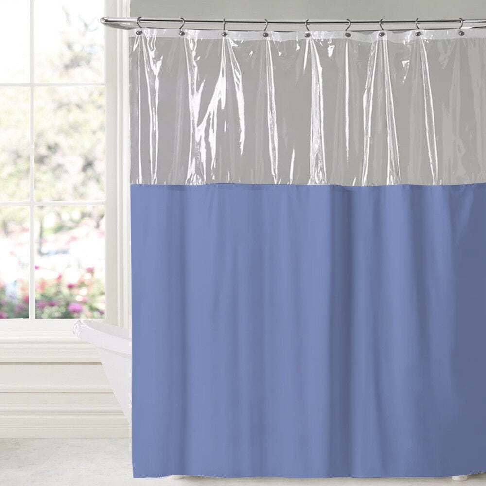See Through Clear Top 10 Gauge Vinyl Bath Shower Curtain 72" x 72 ...