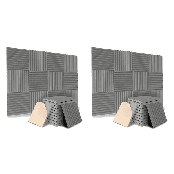 24 Pack Self-Adhesive Acoustic Panels, Sound Proof Foam Panels, High ...