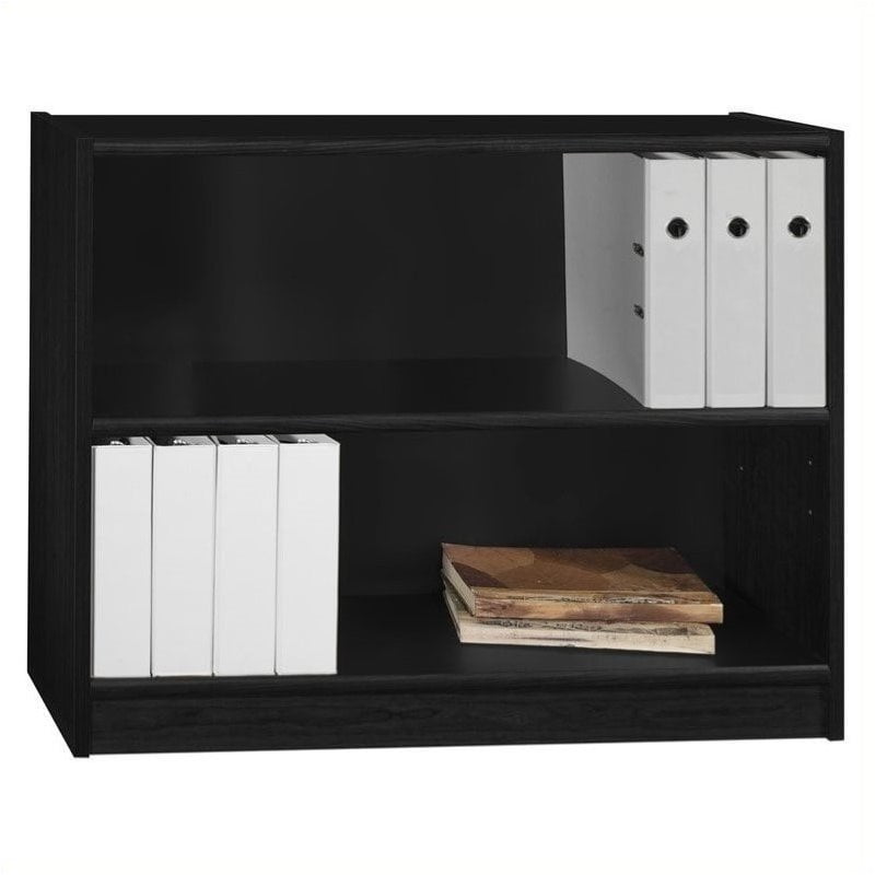 Pemberly Row 2 Shelf Bookcase in Huali Black - Walmart.com